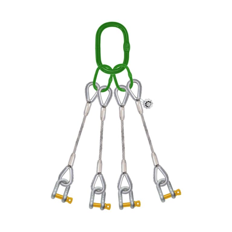 Four Leg Steel Wire Rope Bridle Sling With D-Shaped Shackle Screw Pin ...