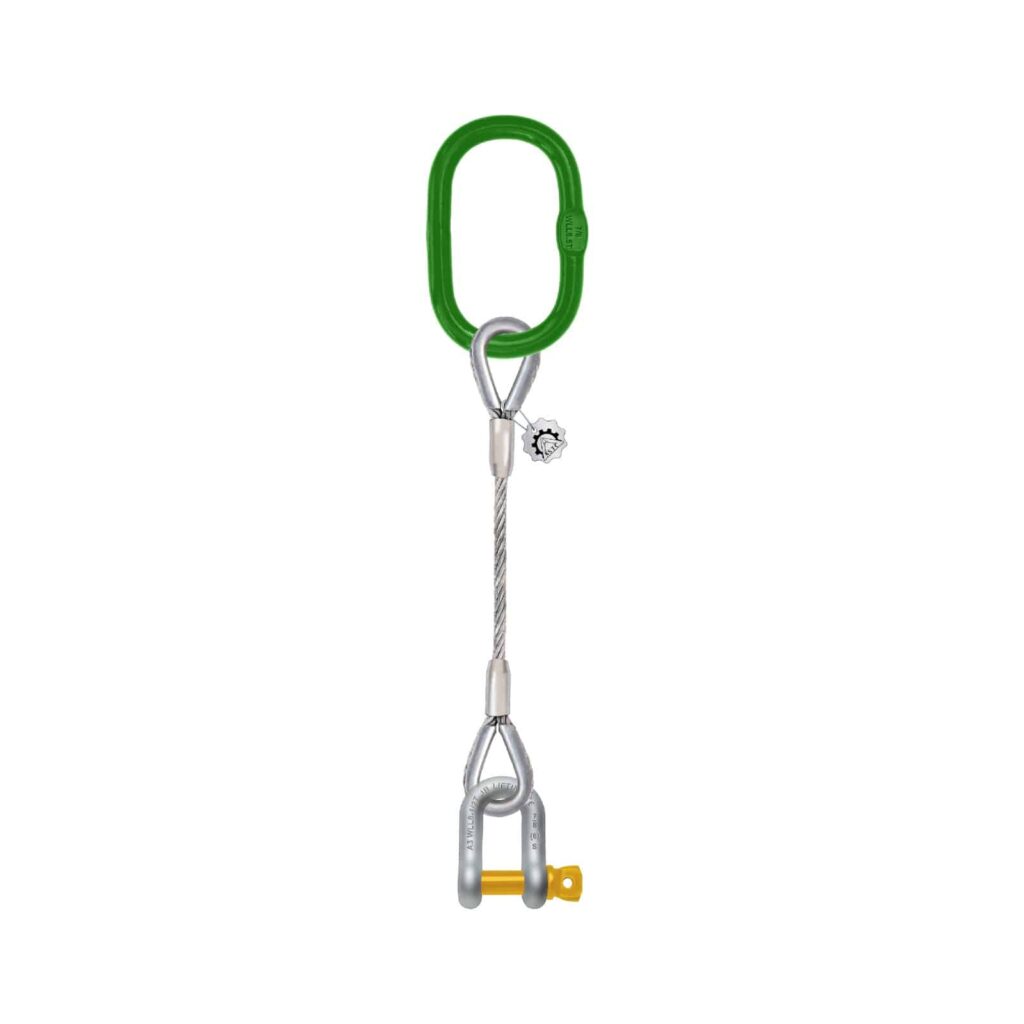 One Leg Steel Wire Rope Sling With D-Shaped Shackle Screw Pin - Welcome ...